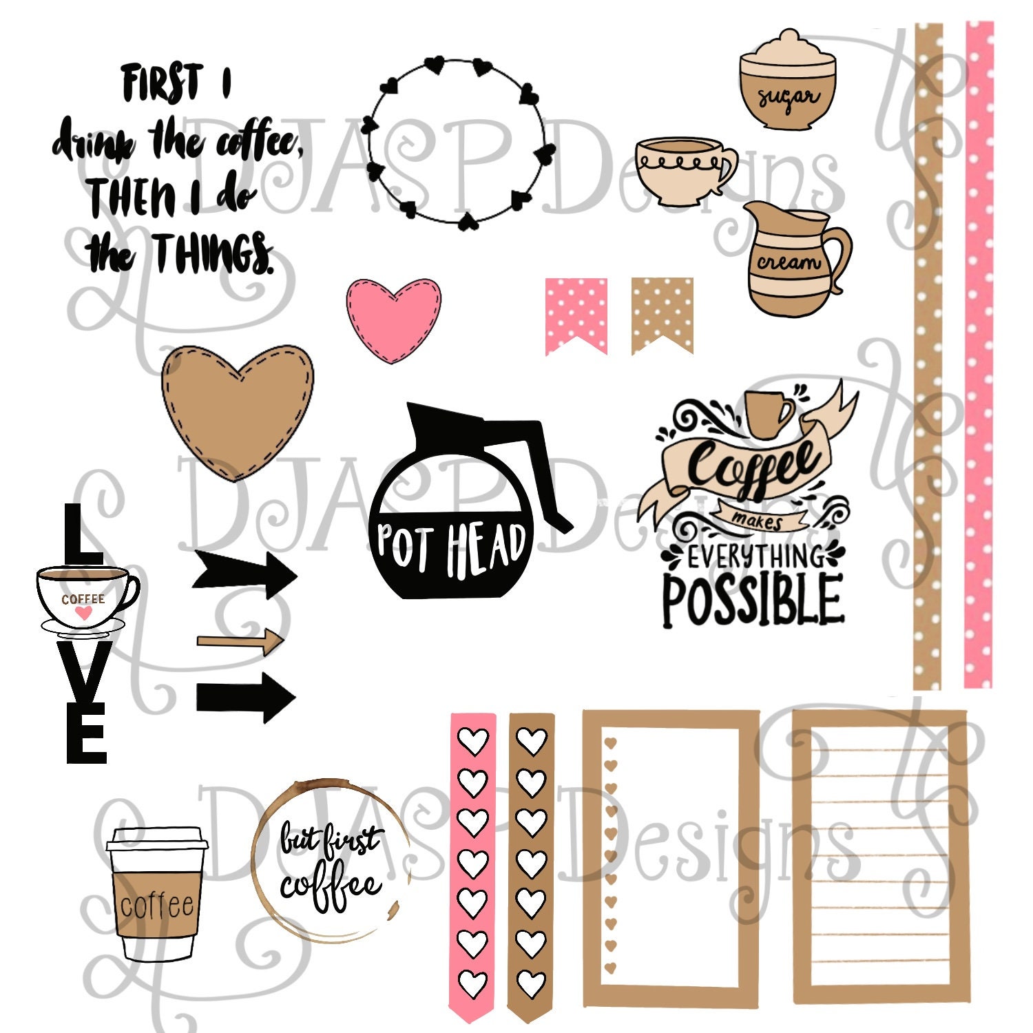 Hand Drawn Stickers - Etsy