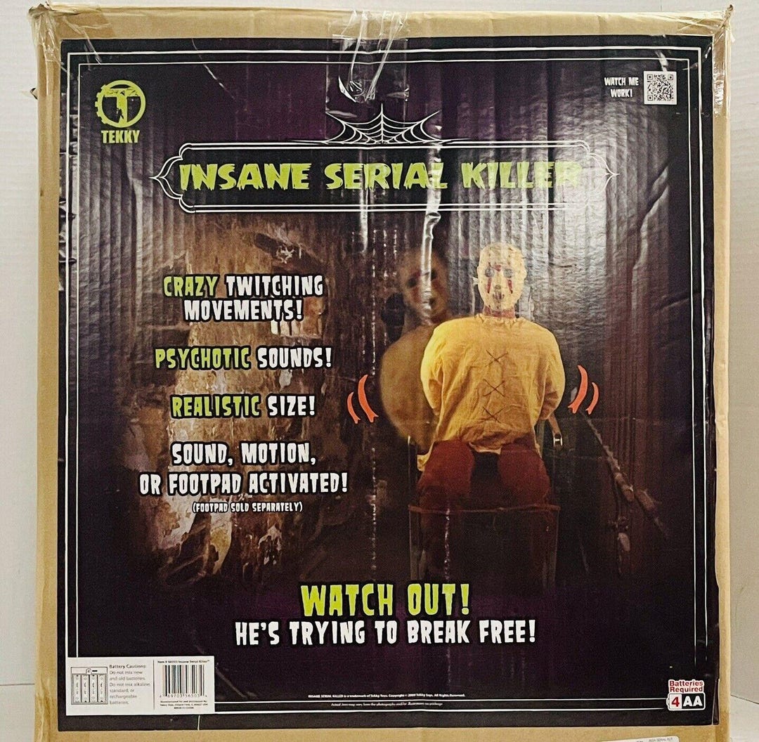 Halloween Strapped Serial Killer With Box Animatronic Prop No Adaptor ...