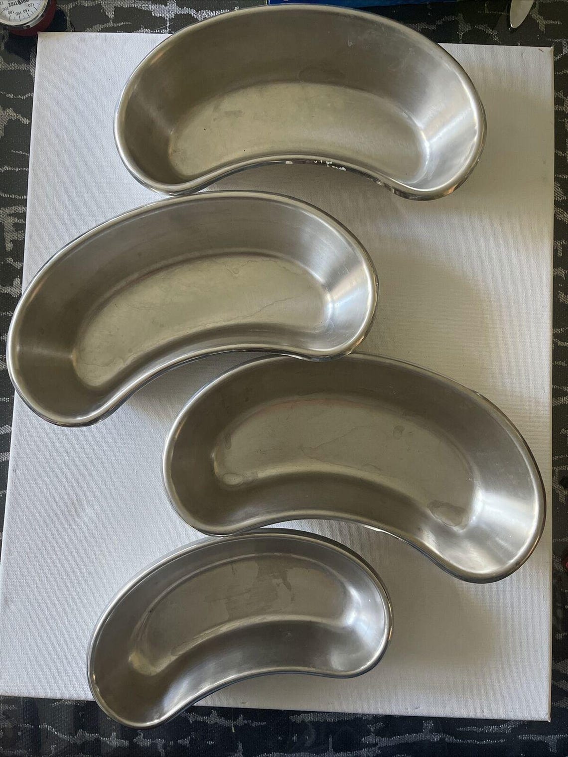 Vintage Surgical Kidney Tray 3 Large and 1 Small- Stainless Steel Lot ...