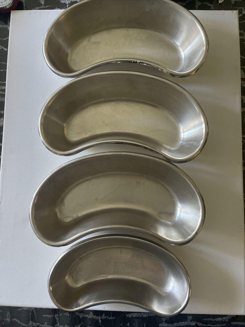 Vintage Surgical Kidney Tray 3 Large and 1 Small- Stainless Steel Lot ...