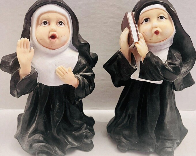 Vintage K's Collection Figurines Lot of 2 Nuns 5.5 Inches Tall No Chips ...