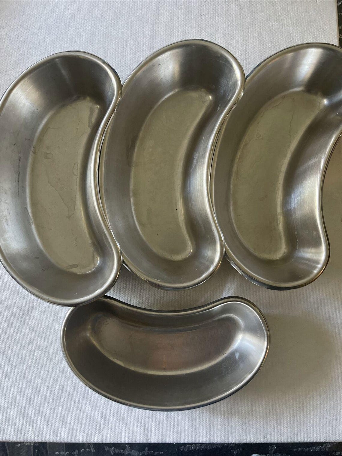 Vintage Surgical Kidney Tray 3 Large and 1 Small- Stainless Steel Lot ...