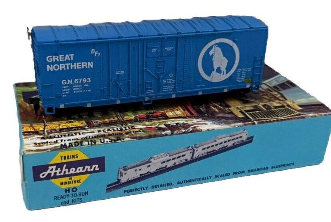 Vintage Athearn Blue Great Northern Box Car G.N. 6793 Single Door With ...