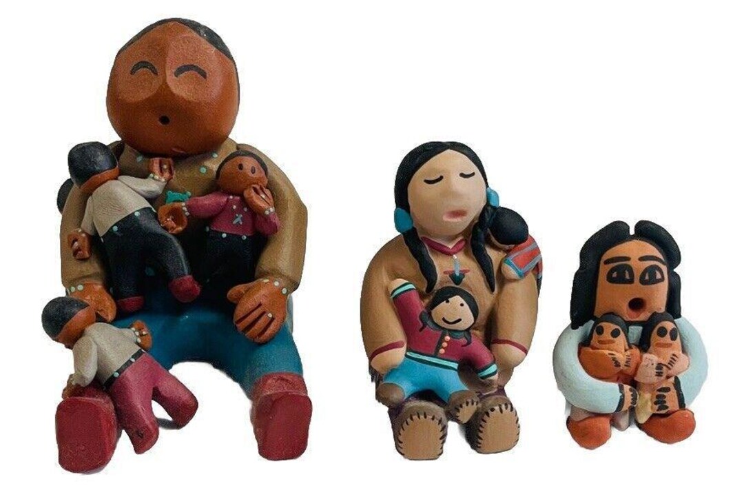 Vintage Pottery Storyteller Pottery Doll Native American Signed ...