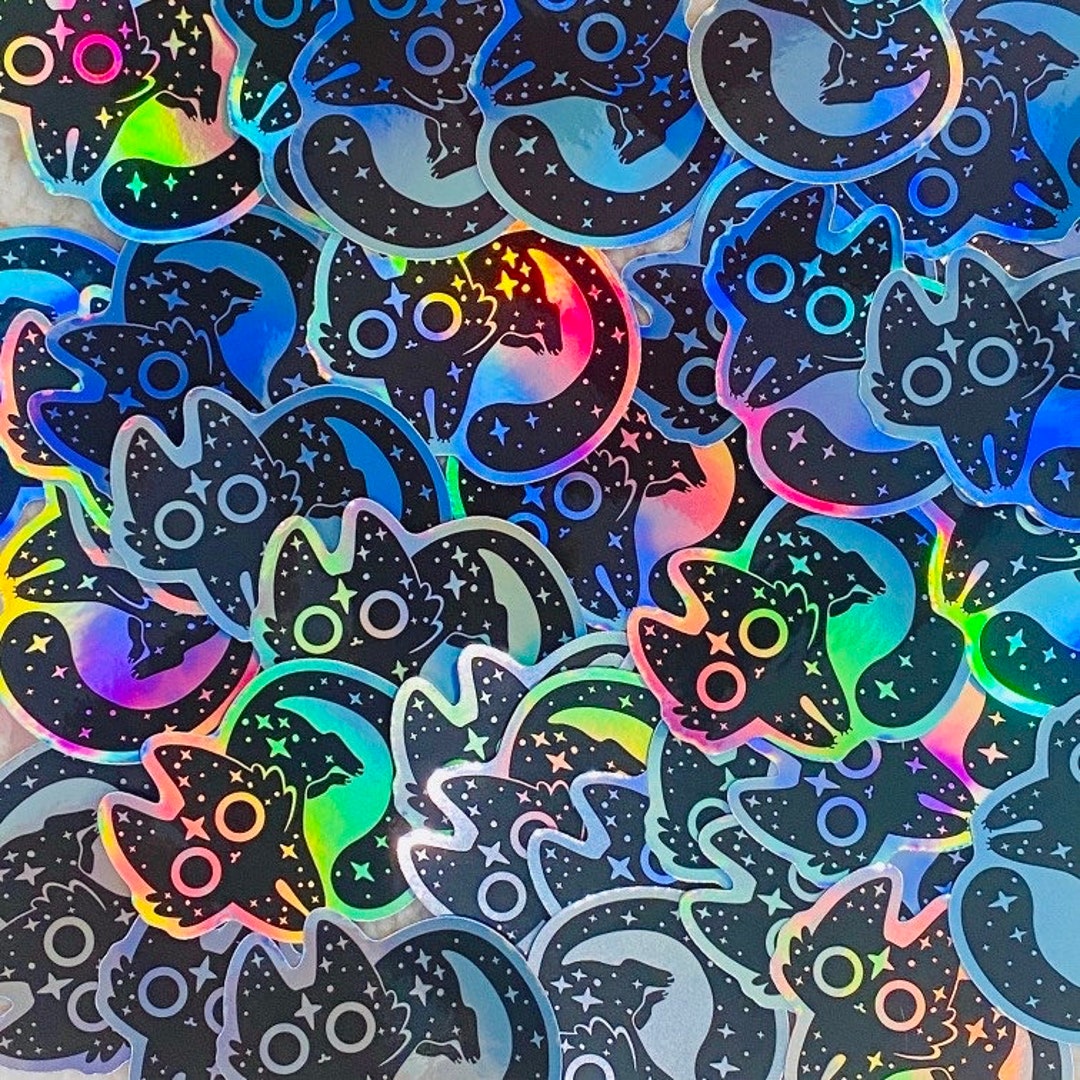 Holographic Void Kitty Vinyl Sticker - Etsy