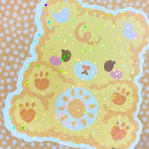 Gummy Teddy Bear Glitter Vinyl Sticker - Etsy