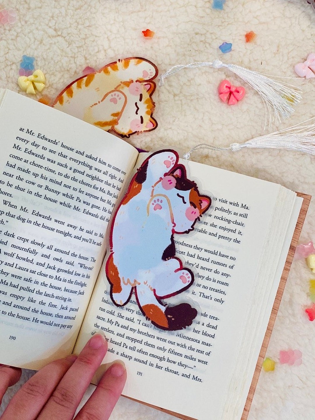 The Happy Kitty 5" Bookmark || PVC Bookmark - Etsy