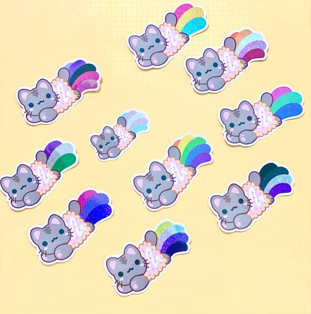Nyan Nyan Nyan Pride Cat Vinyl Sticker - Etsy