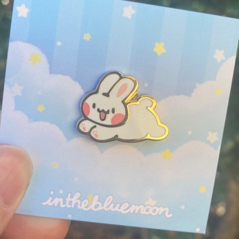 Bunny Rabbit Enamel Pins - Etsy