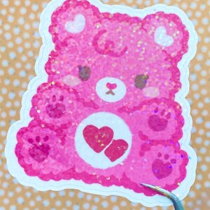 Gummy Teddy Bear Glitter Vinyl Sticker - Etsy
