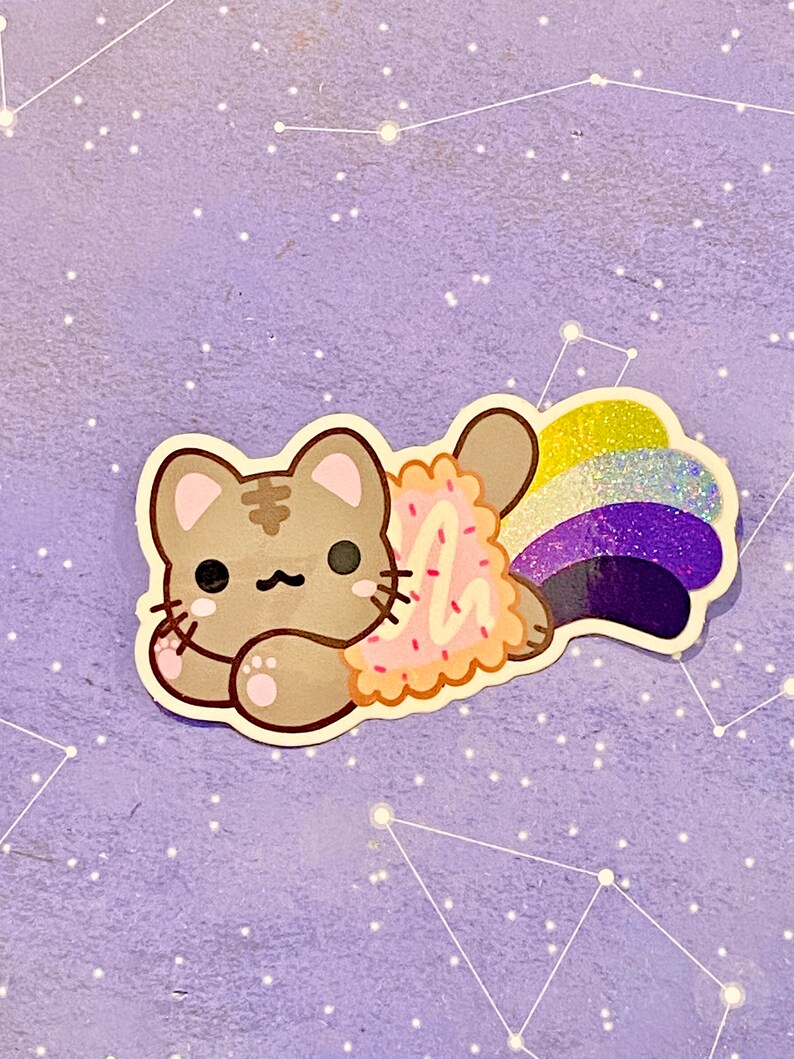 Nyan Nyan Nyan Pride Cat Vinyl Sticker - Etsy