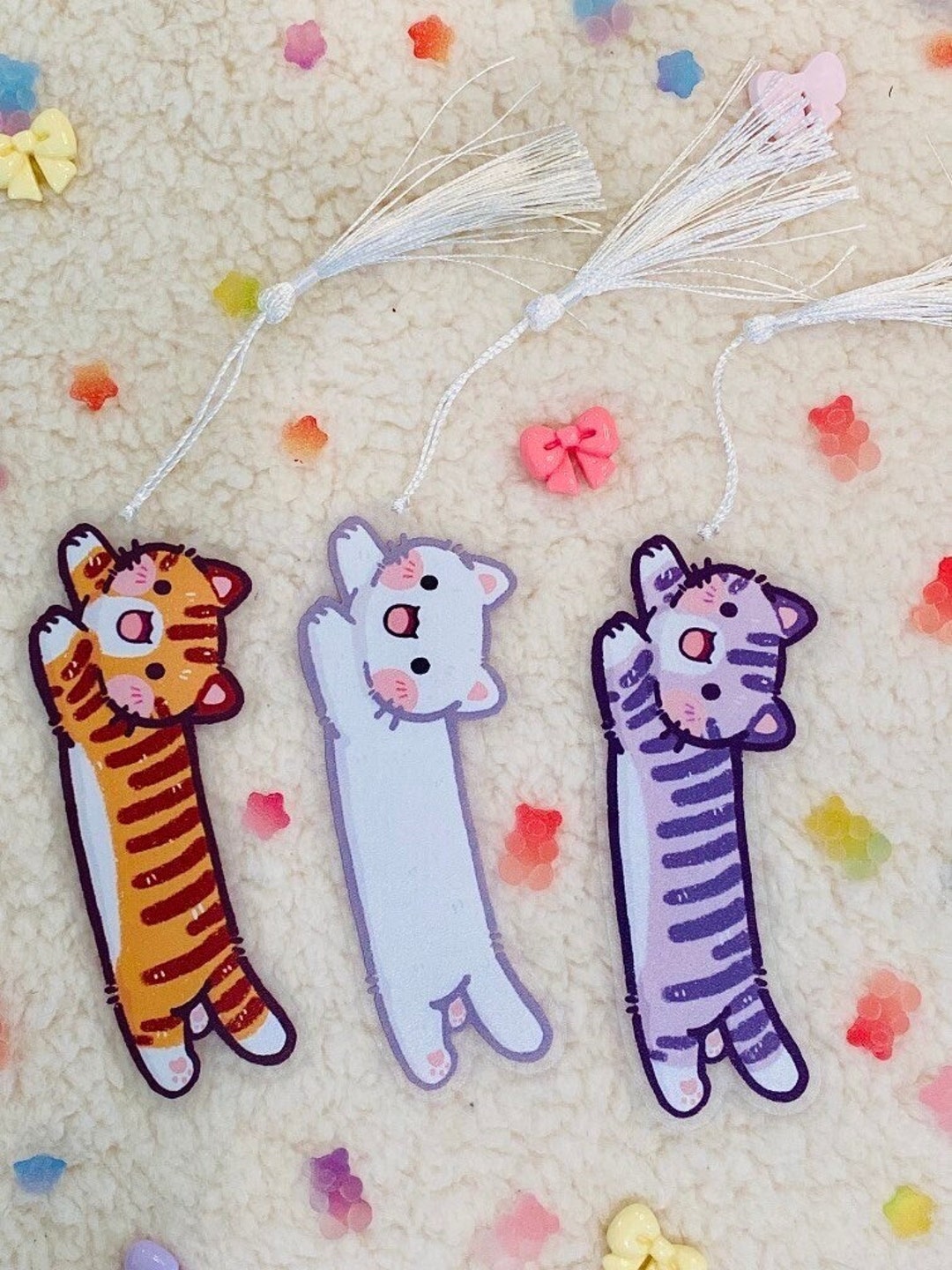 The Loafing Kitty Bookmark || PVC Bookmark - Etsy