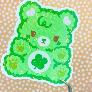 Gummy Teddy Bear Glitter Vinyl Sticker - Etsy