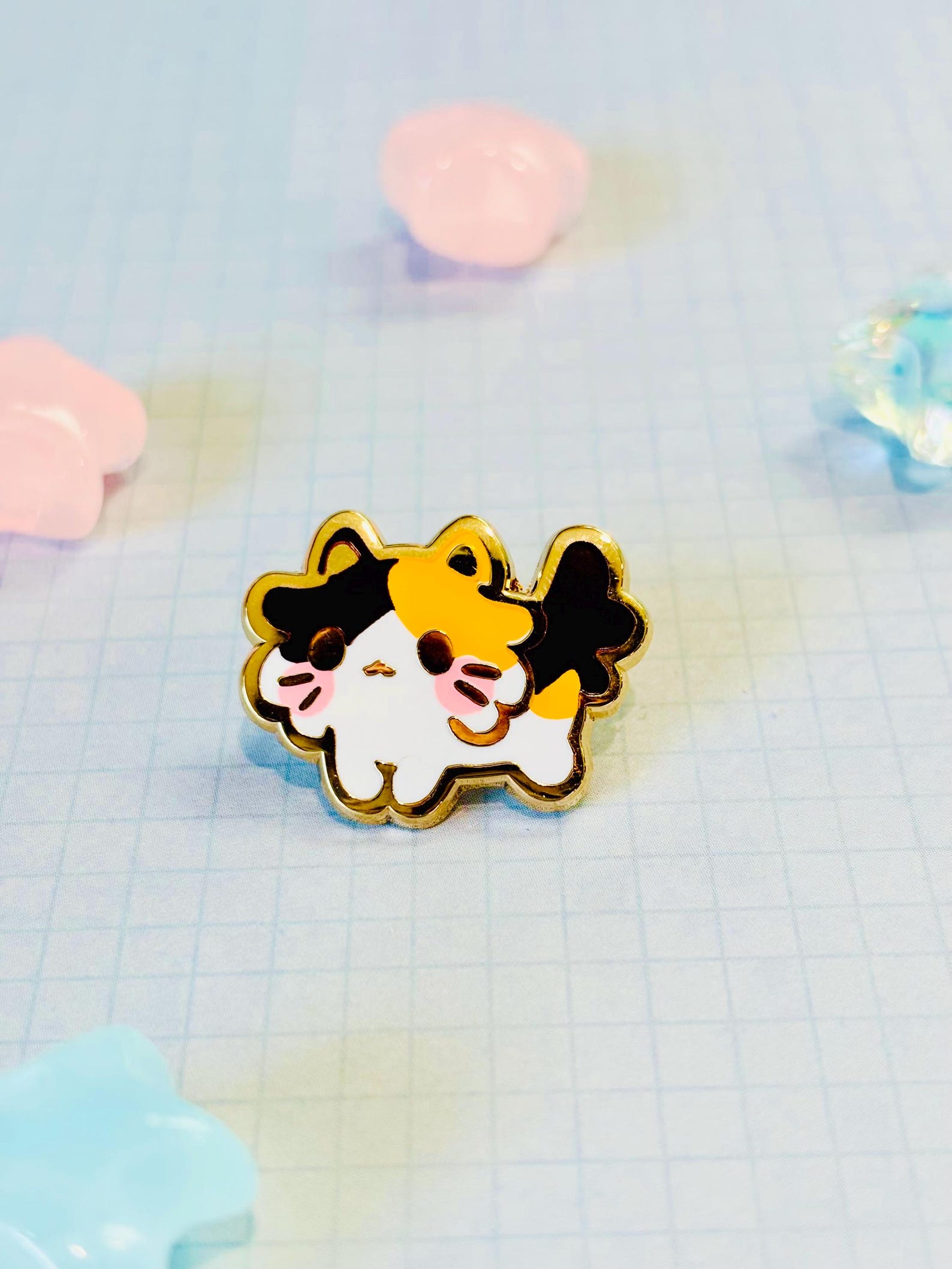 Mini Fluffy Face Kitty Pins - Etsy