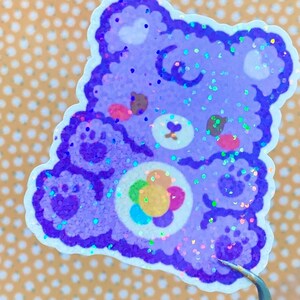 Gummy Teddy Bear Glitter Vinyl Sticker - Etsy