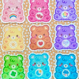 Gummy Teddy Bear Glitter Vinyl Sticker - Etsy