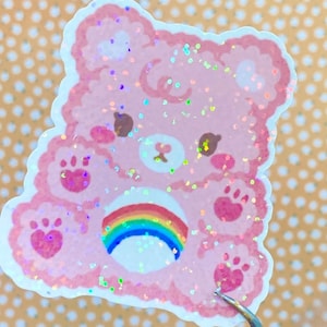 Gummy Teddy Bear Glitter Vinyl Sticker - Etsy