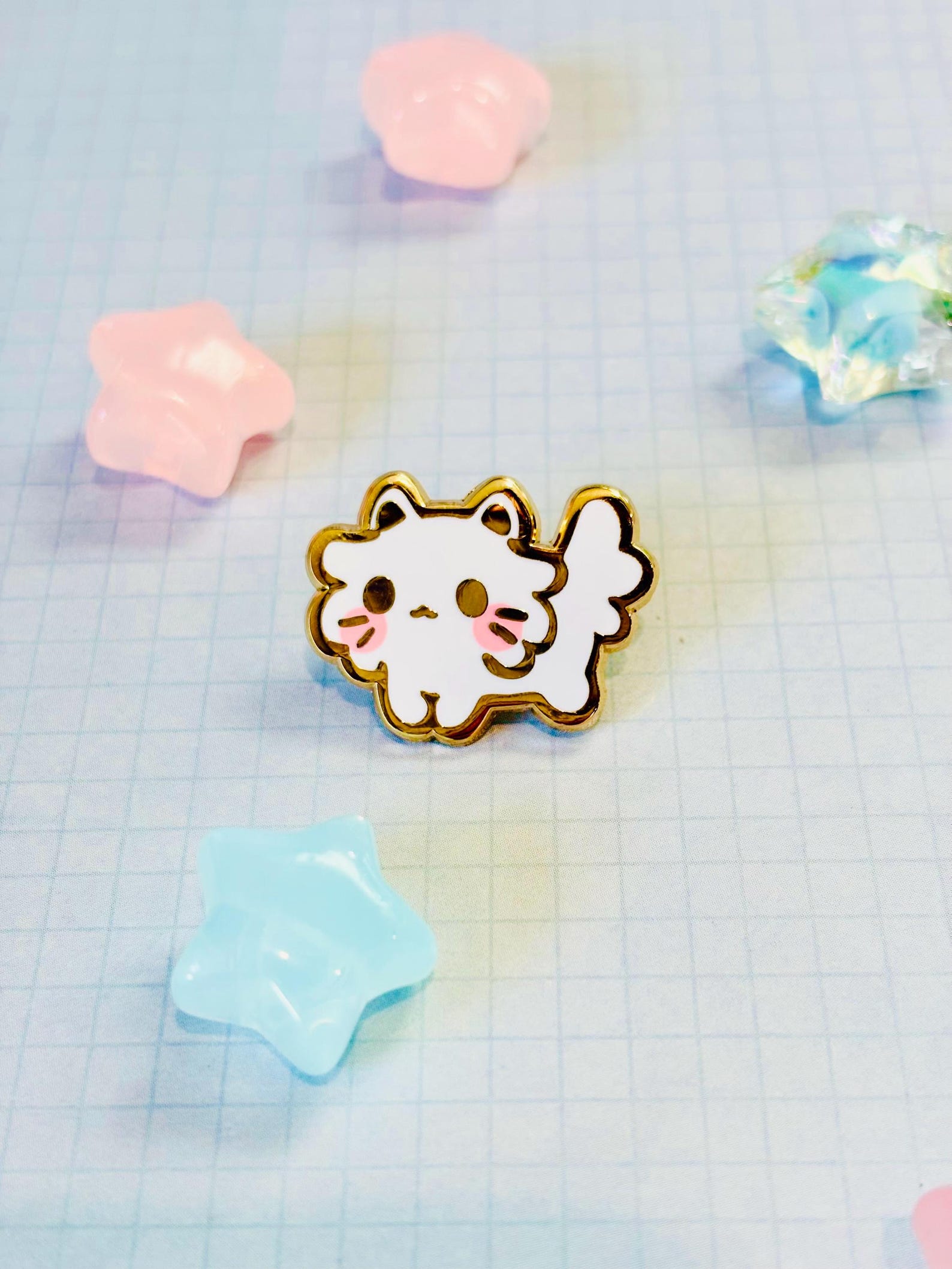 Mini Fluffy Face Kitty Pins - Etsy