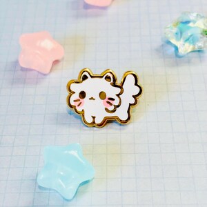 Mini Fluffy Face Kitty Pins - Etsy