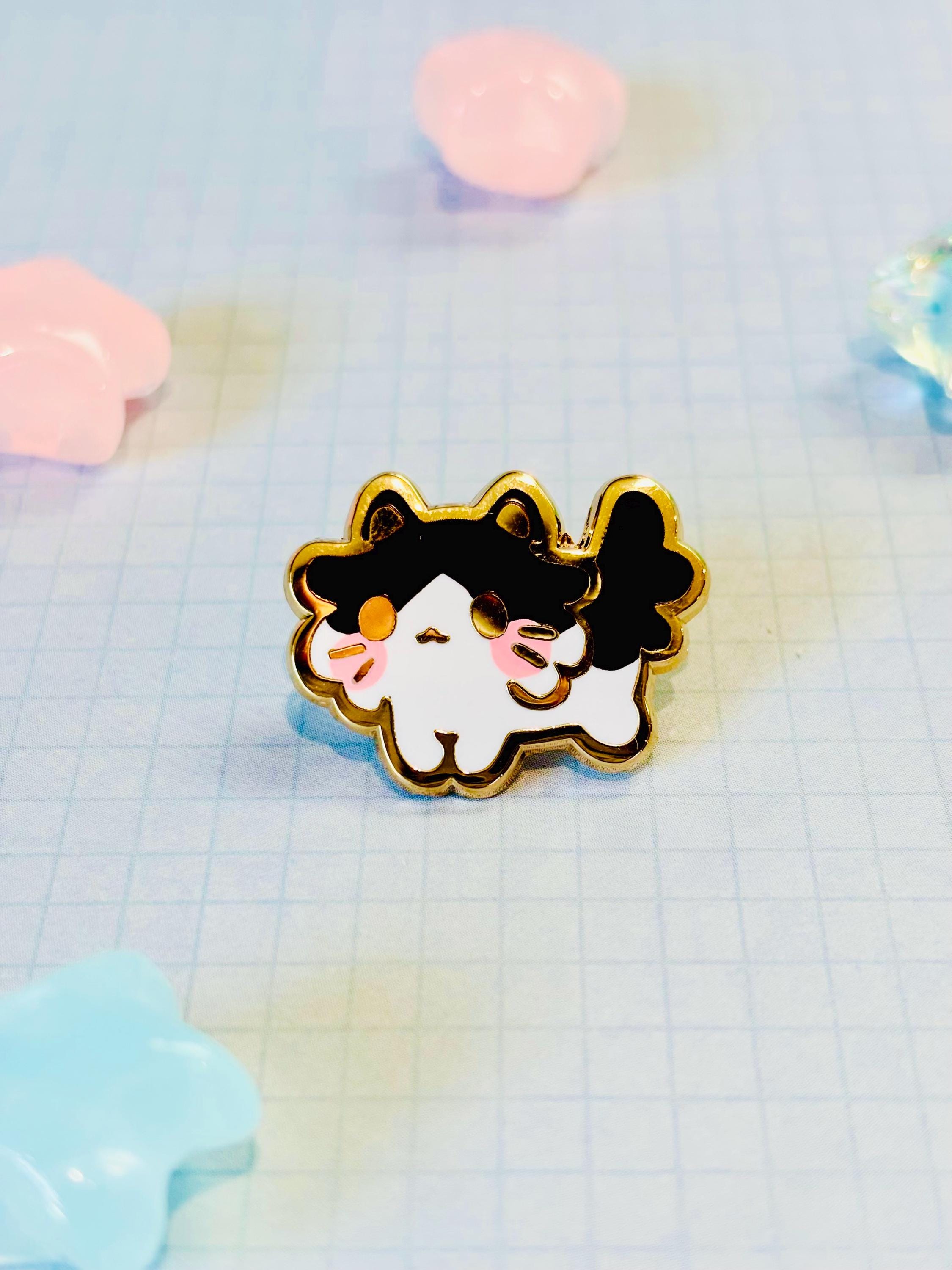 Mini Fluffy Face Kitty Pins - Etsy