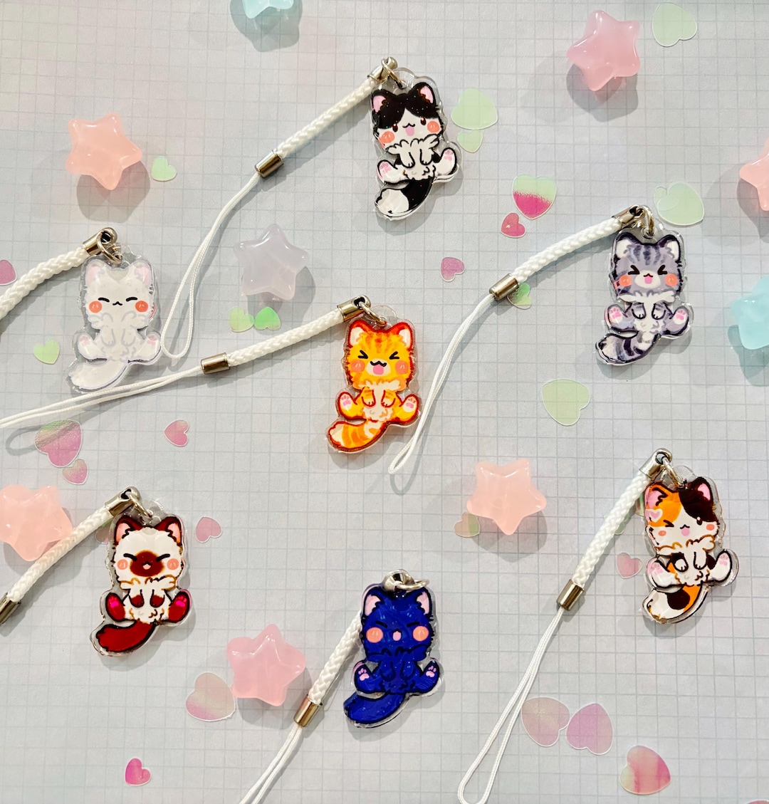 Bite Size Kitty Phone Charms - Etsy