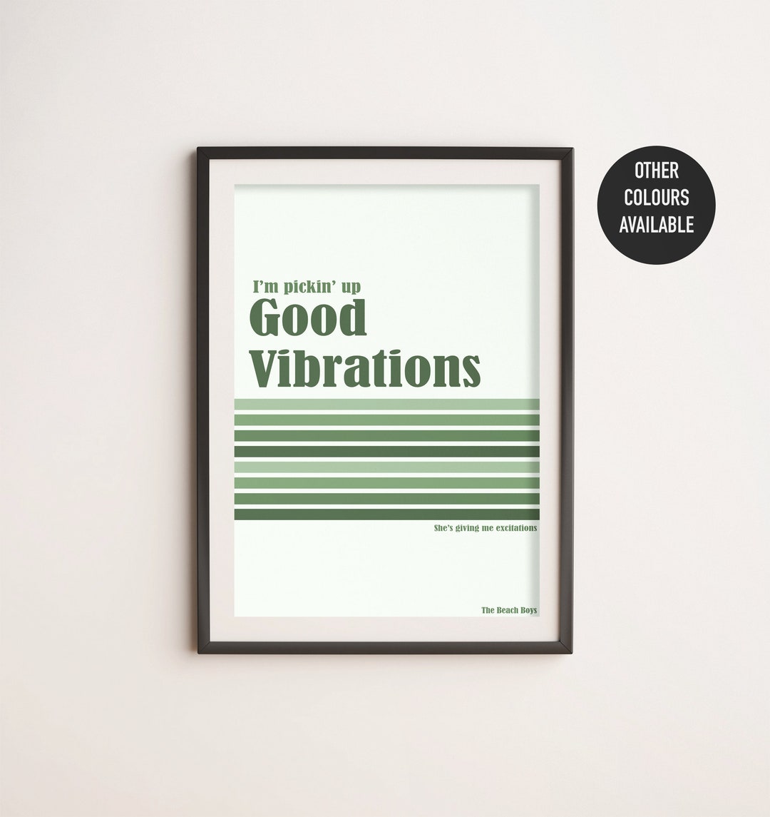 Good Vibrations A4/A3 the Beach Boys Lyric Poster Wall Art Print ...