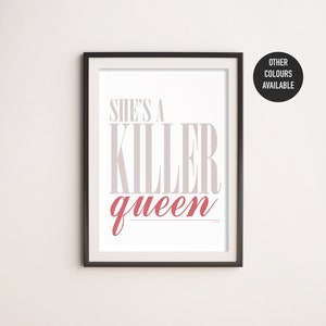 Killer Queen A4/A3 Queen Lyric Poster Wall Art Minimalist Print - Etsy
