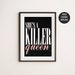 Killer Queen A4/A3 Queen Lyric Poster Wall Art Minimalist Print - Etsy