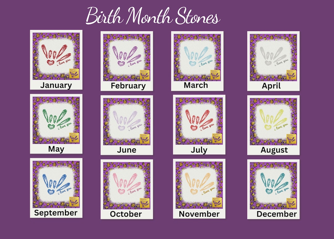 Birthstone ILY Hand Digital Download for Design's - Etsy