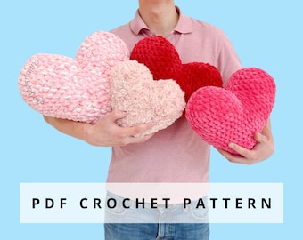 Large Plush Heart Crochet Pattern PDF - Etsy