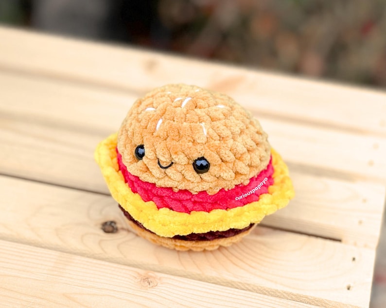 No-sew Mini Burger Crochet Pattern - Etsy