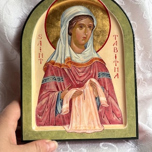Saint Tabitha. Dorcas - Hand Painted Icon Christian Art - Etsy