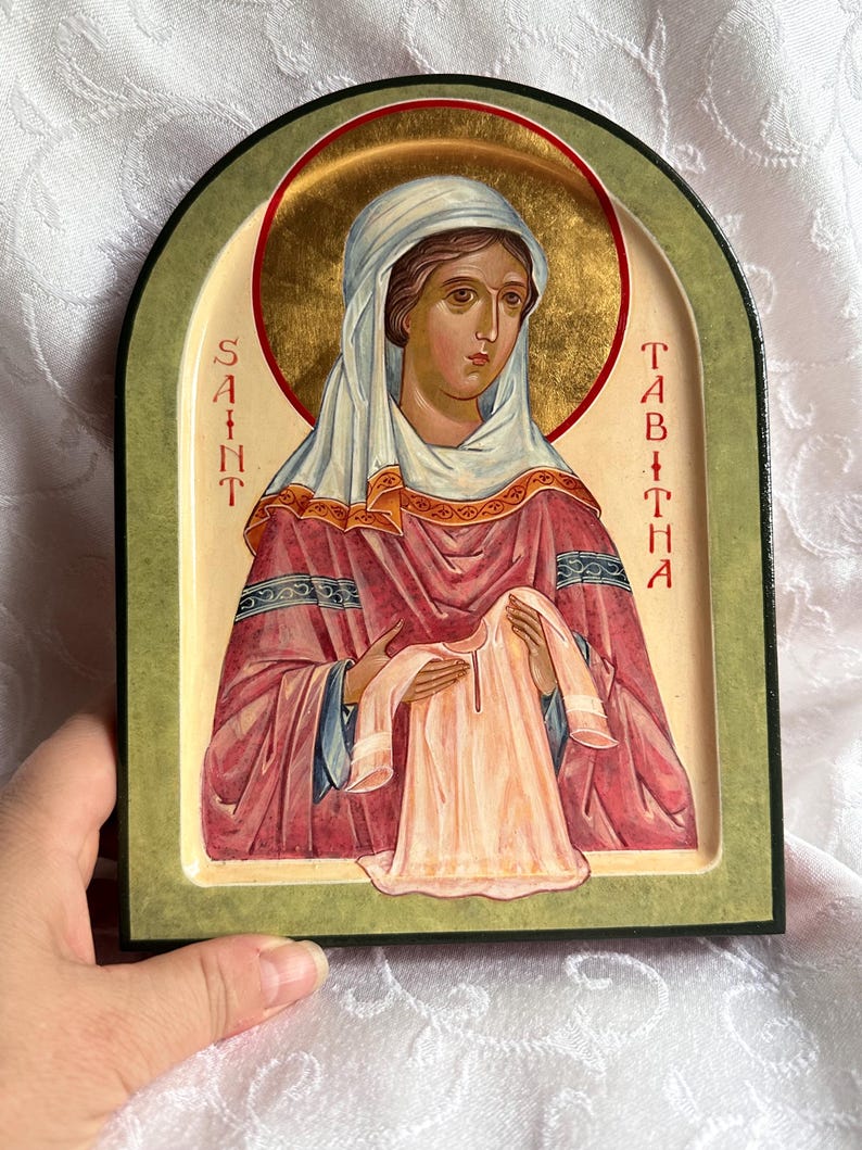 Saint Tabitha. Dorcas - Hand Painted Icon Christian Art - Etsy