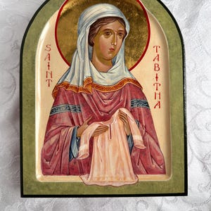 Saint Tabitha. Dorcas - Hand Painted Icon Christian Art - Etsy