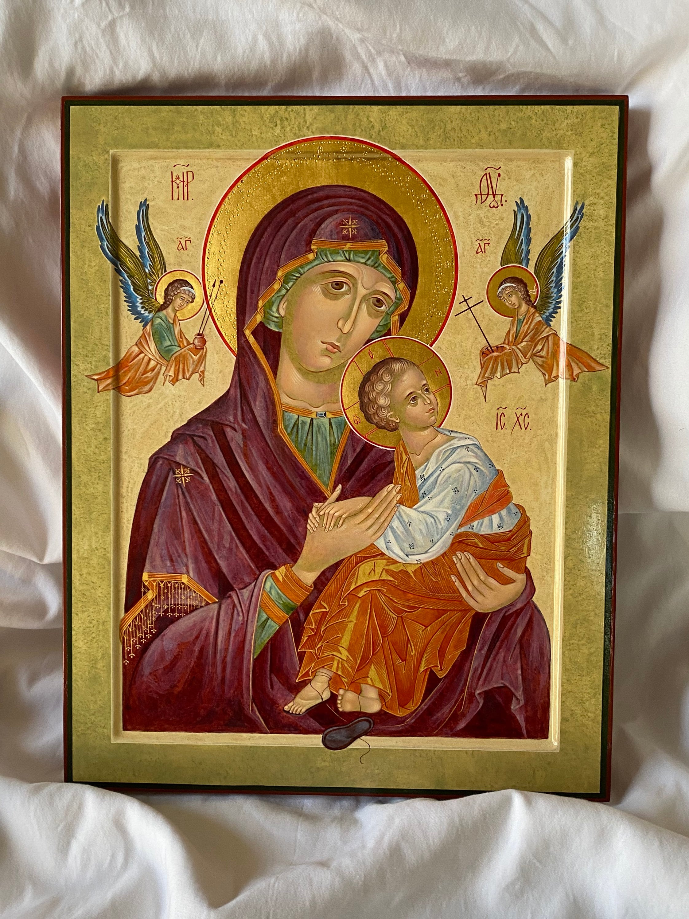 Hand-painted Theotokos Icon, Byzantine Style, 24K Gold - Etsy