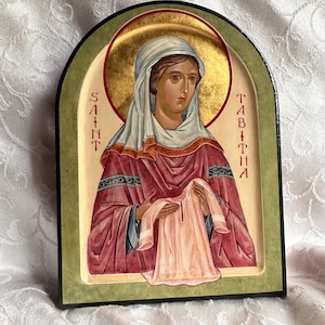 Saint Tabitha. Dorcas - Hand Painted Icon Christian Art - Etsy