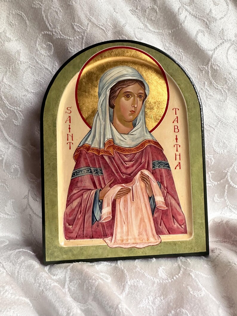 Saint Tabitha. Dorcas - Hand Painted Icon Christian Art - Etsy