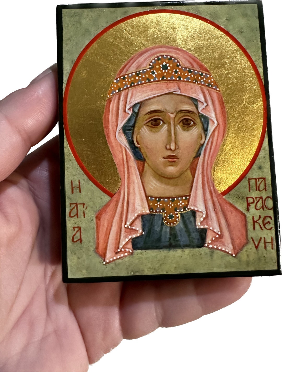 Saint Paraskeva. Miniature Handwritten Icon. Pyatnitsa. Original ...