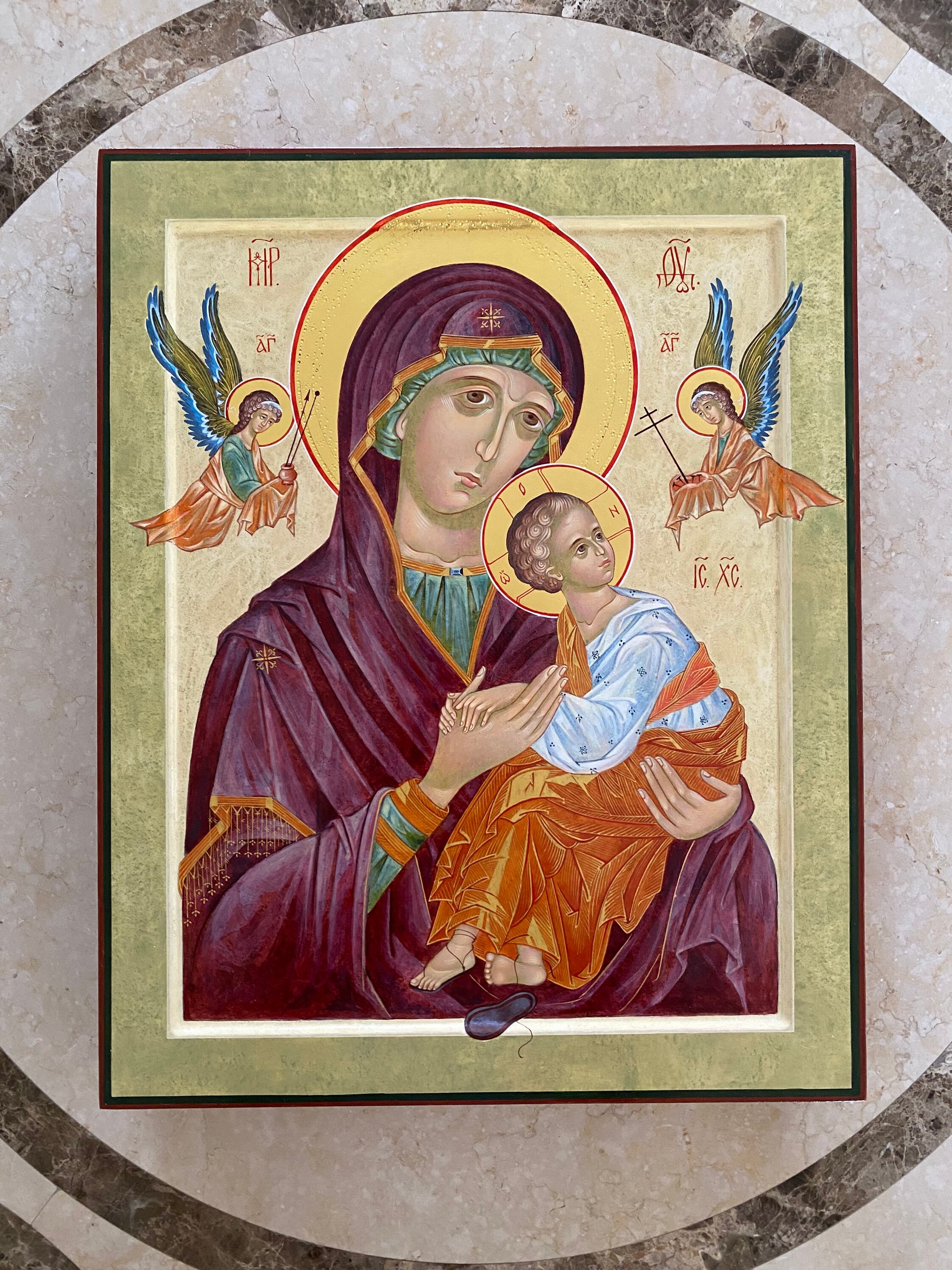Hand-painted Theotokos Icon, Byzantine Style, 24K Gold - Etsy