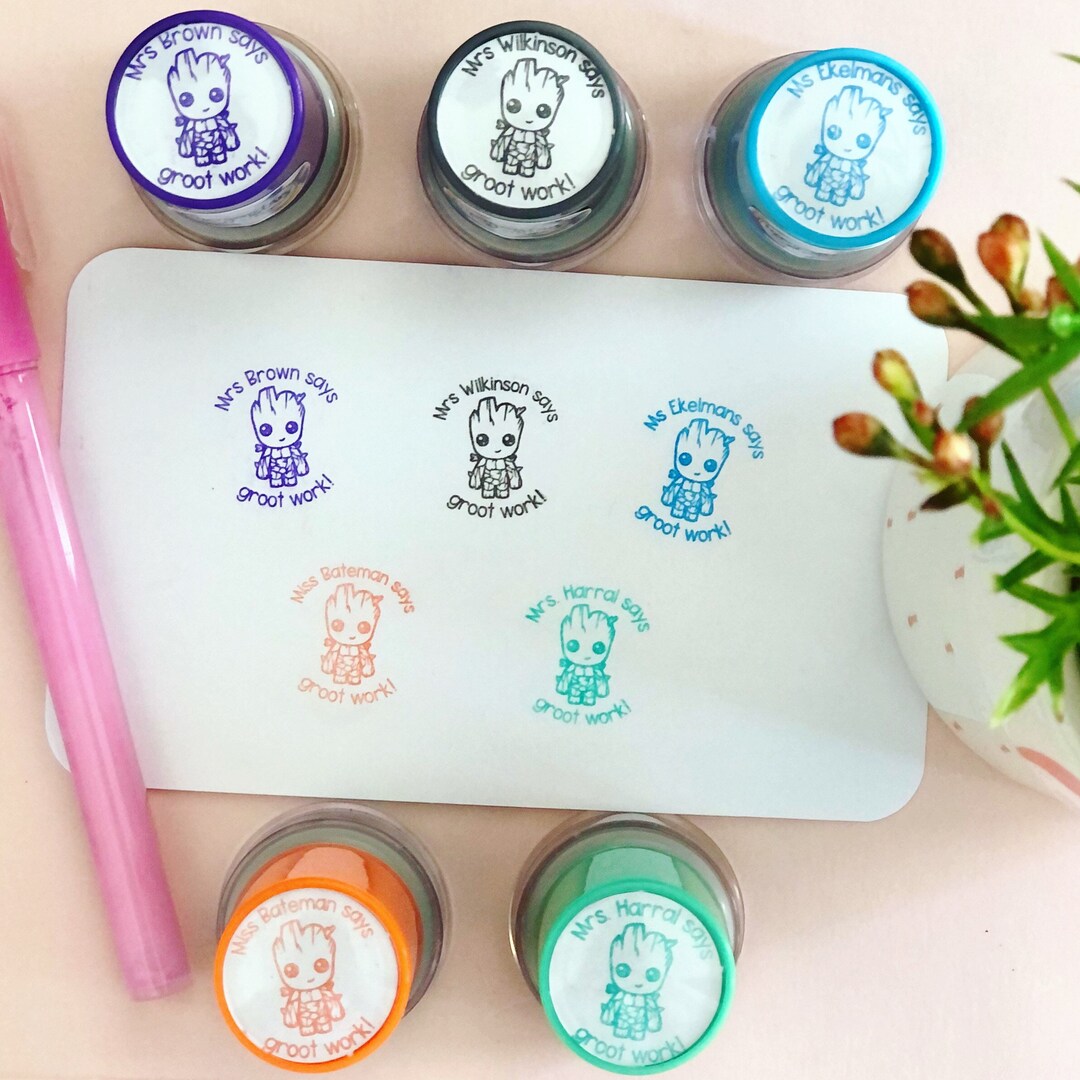 Personalised Groot Teacher Merit Stamp - Etsy