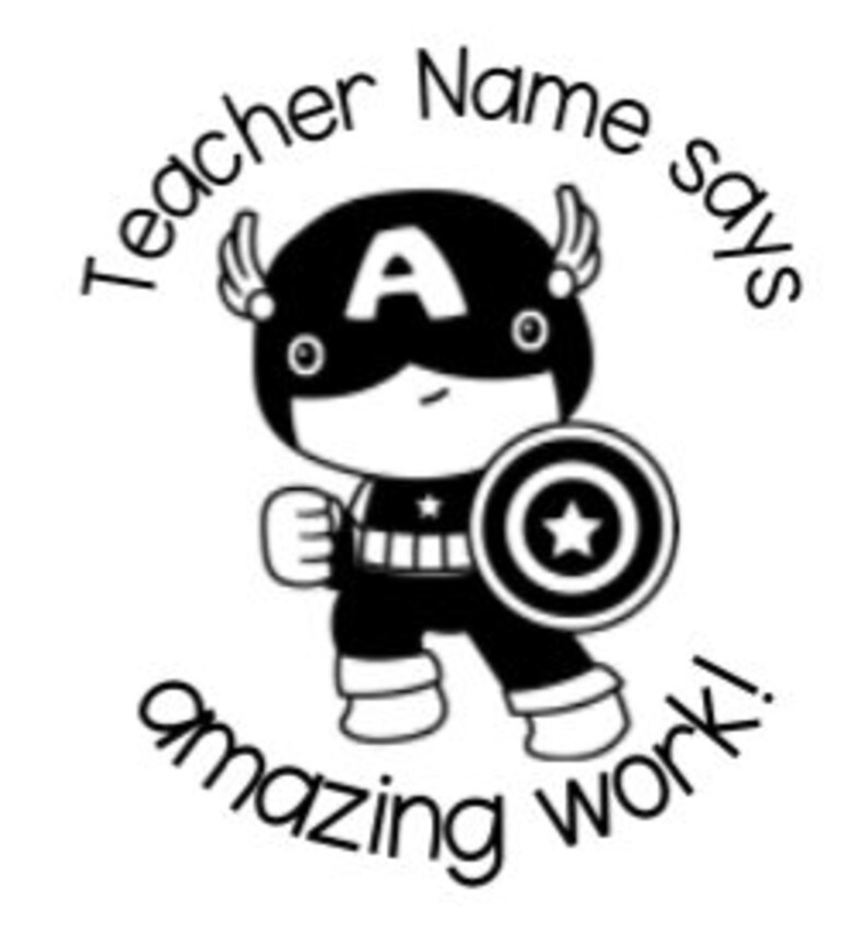 Personalised Marvel Superhero Teacher Merit Stamps - Etsy