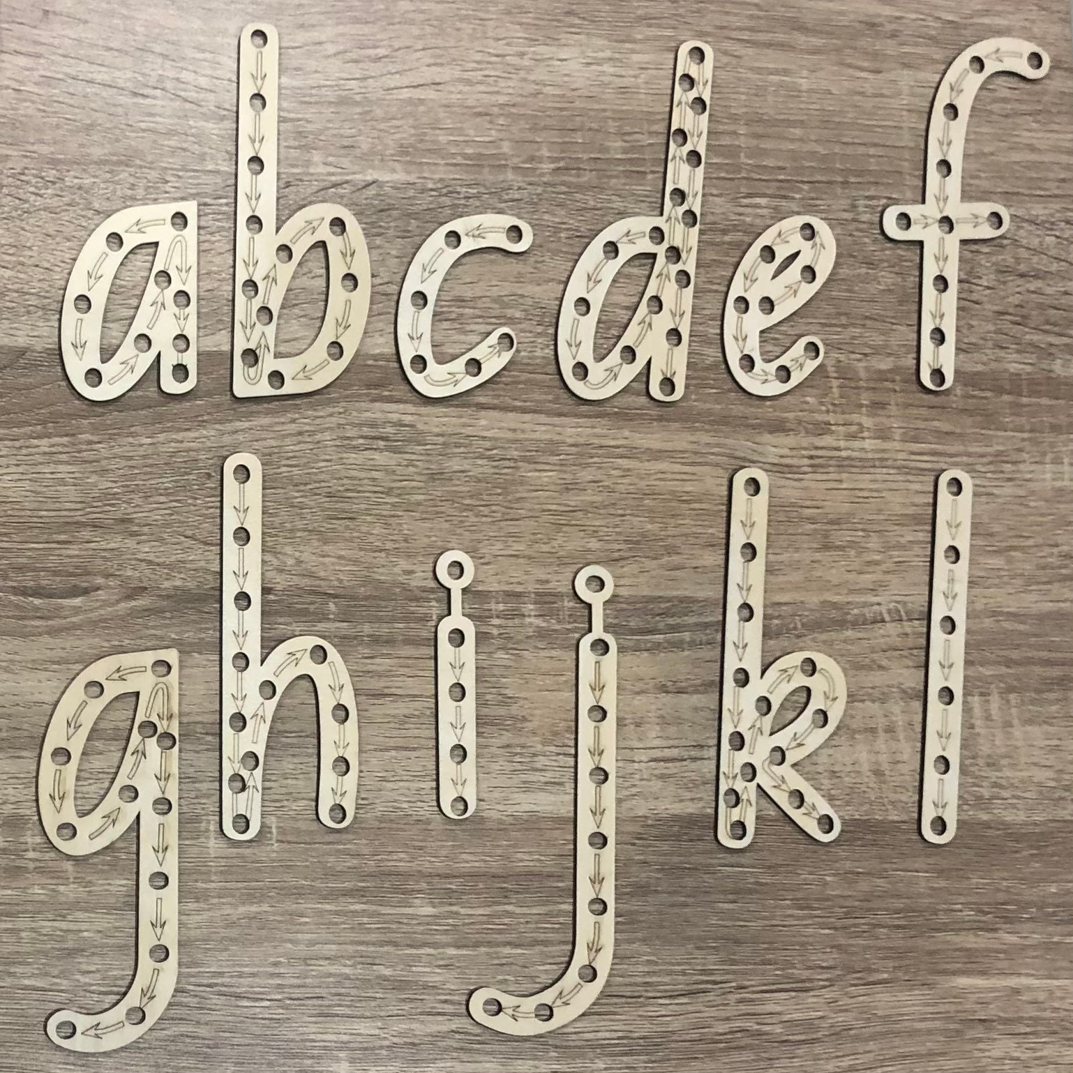 Wooden Alphabet Letters Threading Shapes - Etsy Australia