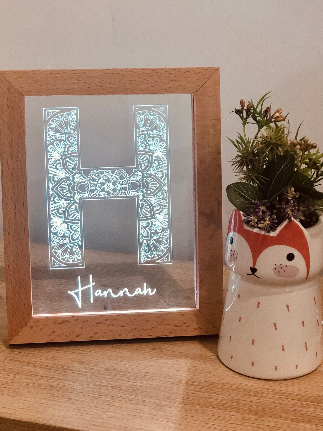 Personalised Initial Monogram LED Photo Frame Night Light - Etsy