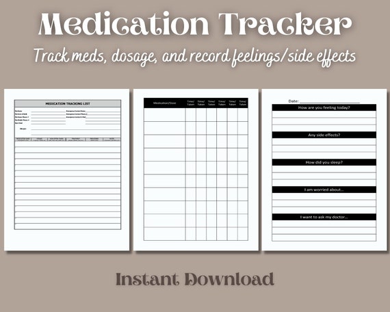 Printable Medication Tracker Simple Medical Log Perfect for | Etsy