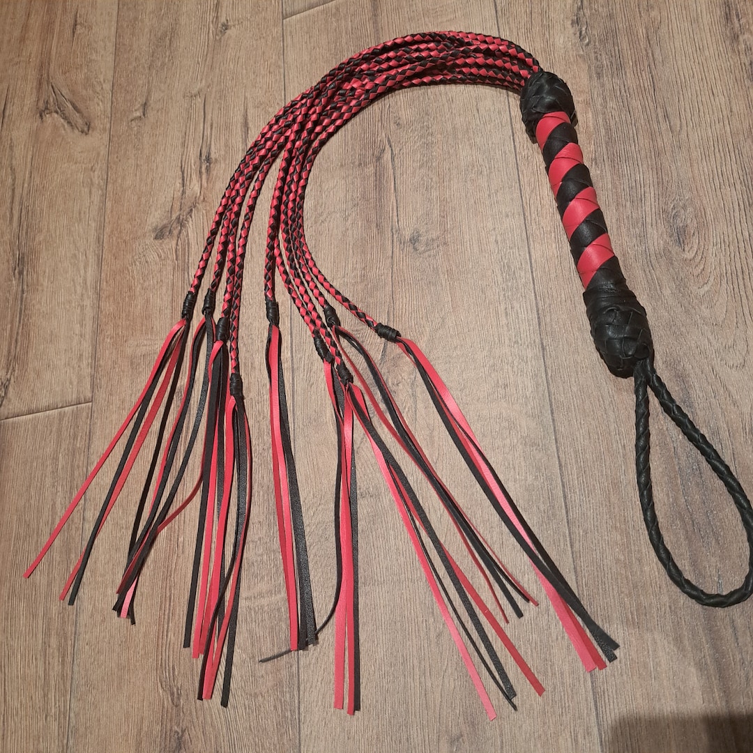 Whip of the Cat of Nine Tails on Red and Gray - Etsy
