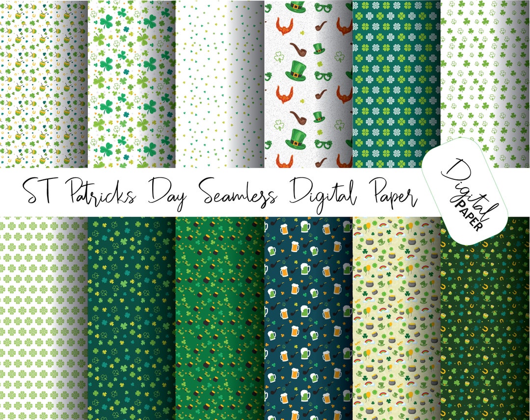 St-patricks-day-digital-paper - Etsy