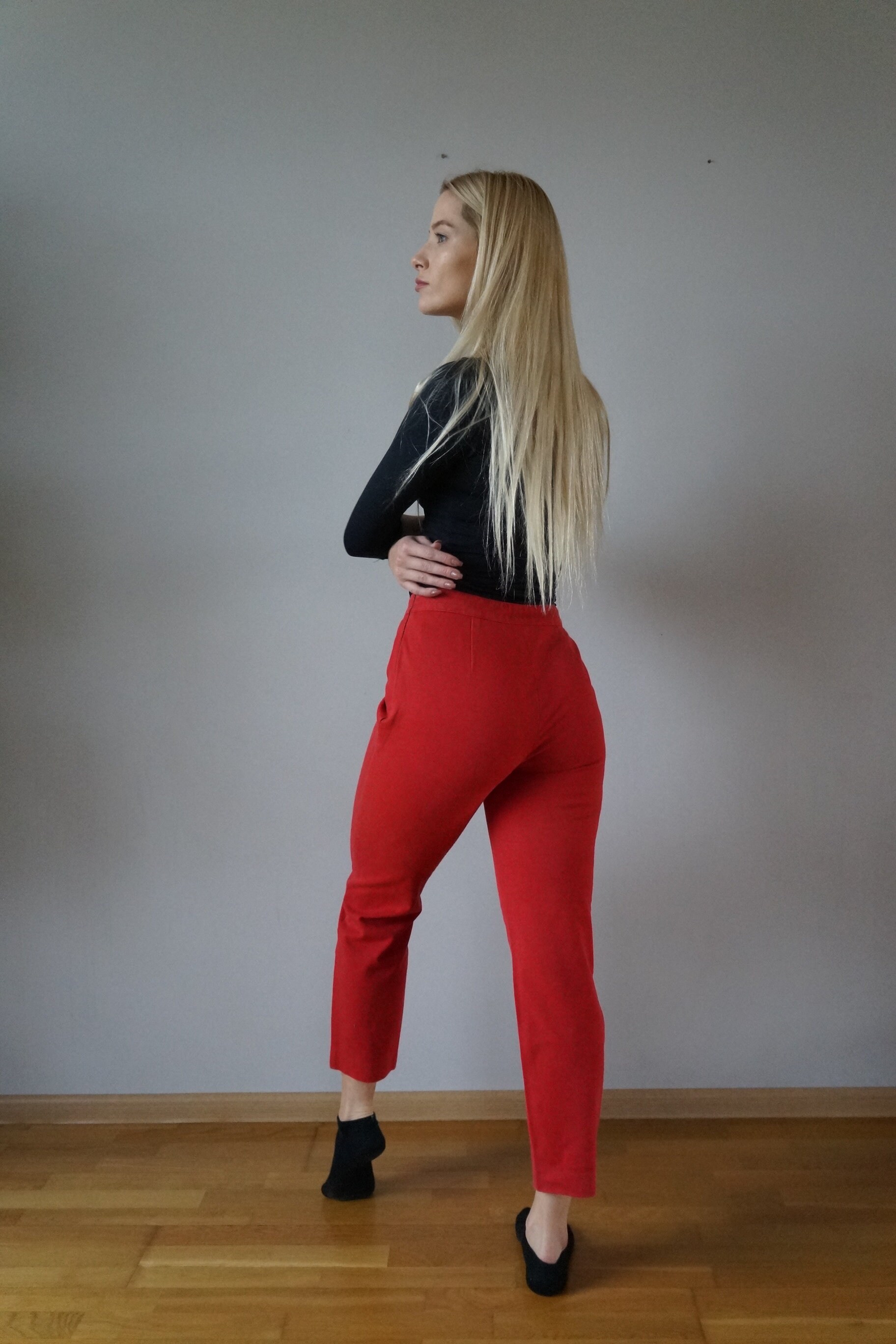 Vintage Red Pants 27 High Waisted Red Trousers Womens M Pants - Etsy