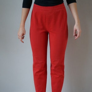 Vintage Red Pants 27 High Waisted Red Trousers Womens M Pants Red High ...