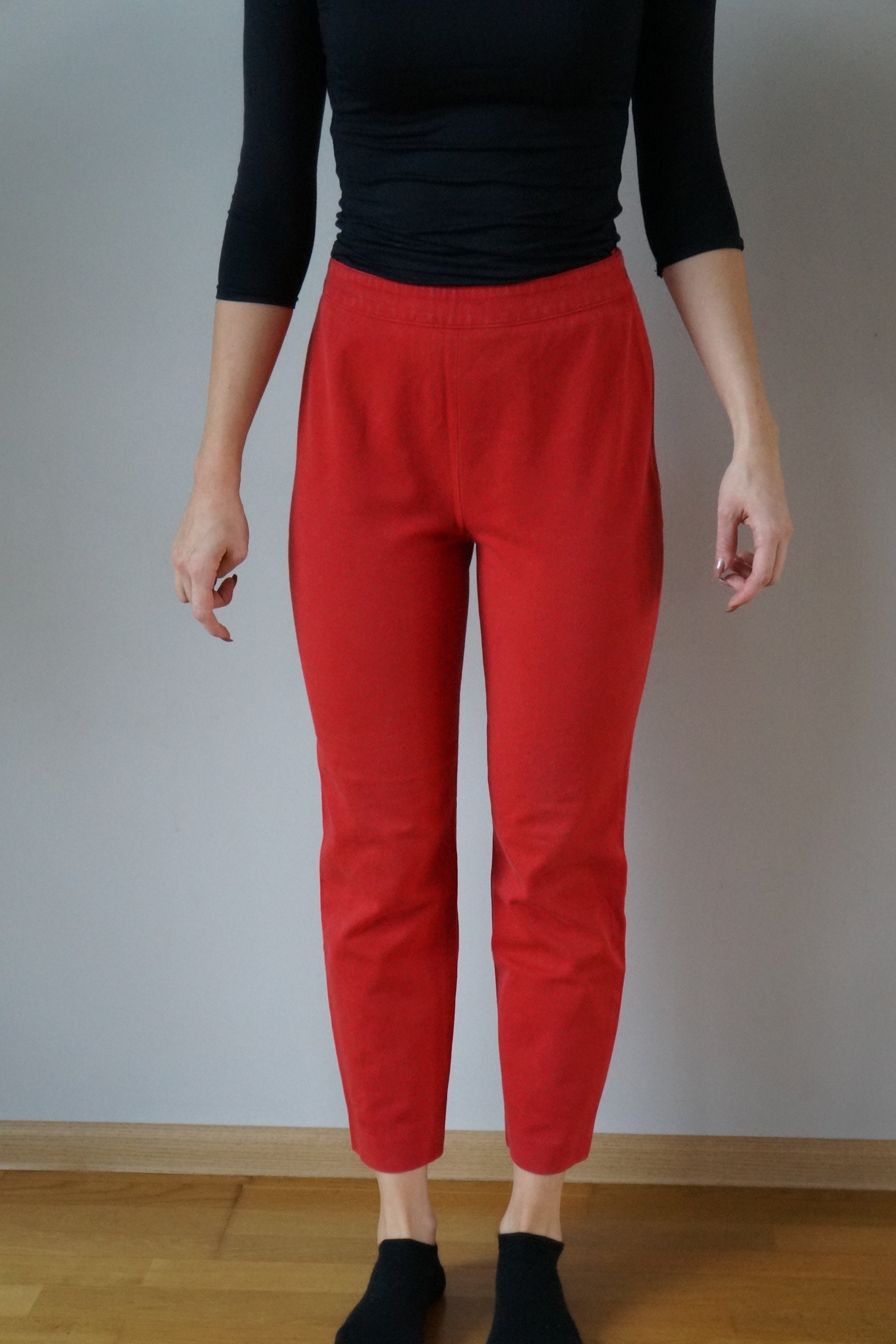 Vintage Red Pants 27 High Waisted Red Trousers Womens M Pants - Etsy