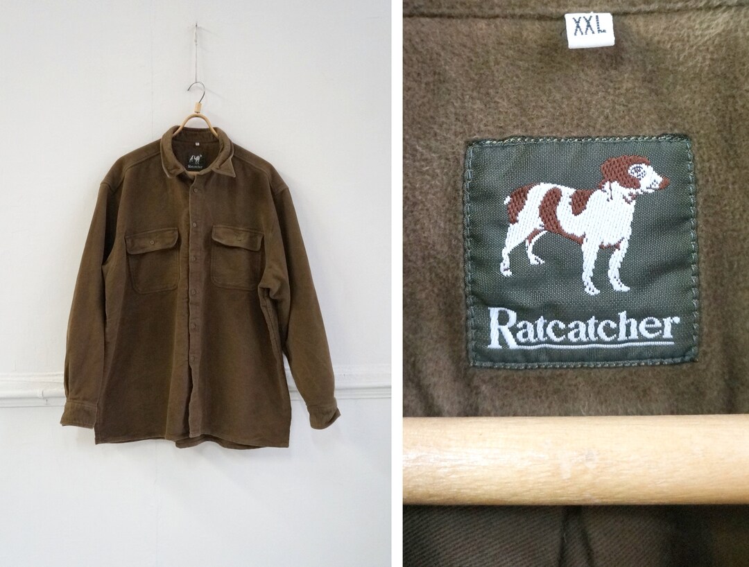 Vintage Ratcatcher Shirt Soft Cotton Shirt Khaki Long Sleeve Shirt XL ...